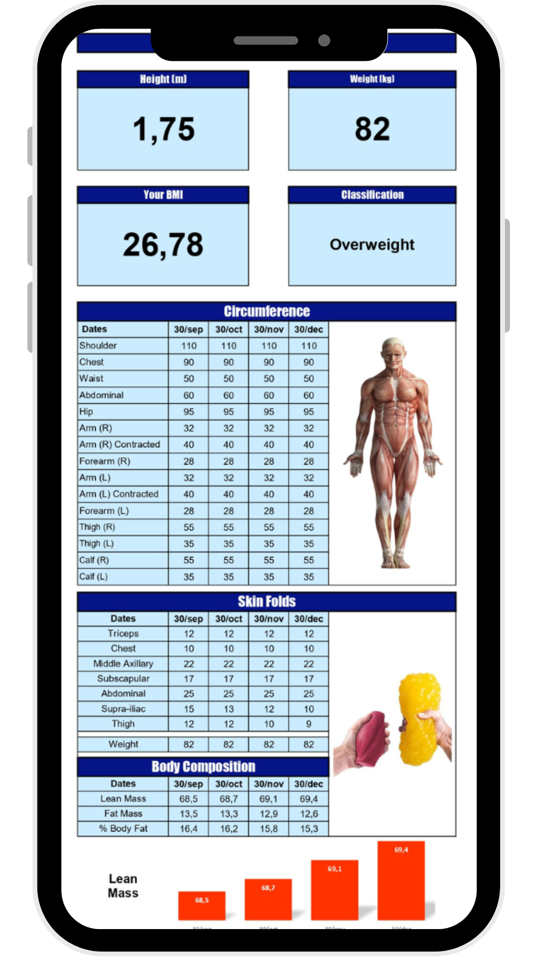 Physical Assessment Spreadsheet